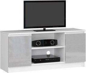 TV stolek K120 bílá/metalický lesk