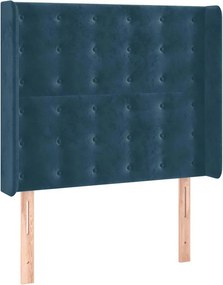 Box spring postel s matrací a LED tmavě modrá 90x190 cm samet 3139779
