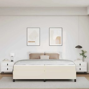Rám postele s matrací Krémová 200 x 200 cm textil 3399021