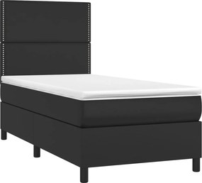 Box spring postel s matrací černá 90x200 cm umělá kůže 3142761