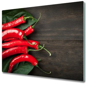 Skleněná krájecí deska Chilli papričky 60x52 cm