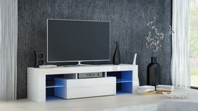 TP Living TV stolek DEKO RTV 140CM bílý lesk/sklo