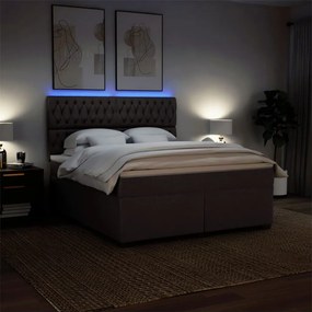 Box spring postel s matrací tmavě hnědá 180x200 cm textil 3292877