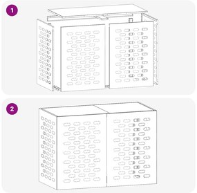 vidaXL Ochrana klimatizace Bílá 100 x 50 x 70 cm Ocel