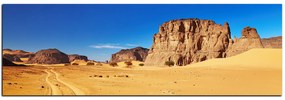 Obraz na plátně - Silnice v poušti - panoráma 5129A (105x35 cm)