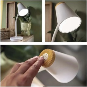EMOS Bílá LED stolní lampička Tara 4,5W Z7641W