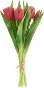 Kytice 7ks tmavě růžových realistických tulipánů Tulips - 31cm