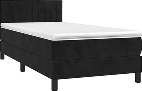 Box spring postel s matrací a LED černá 80 x 200 cm samet 3134491