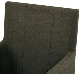 Jídelní židle s područkami 6 ks hnědé textil - Default Title