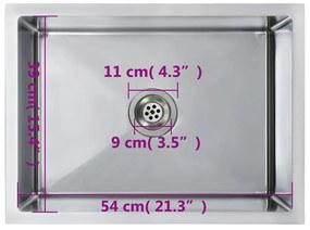 vidaXL Marketos Ručně vyrobený kuchyňský dřez nerezová ocel