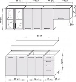 Kuchyňská sestava ELIZA, dub sonoma.