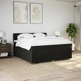 Box spring postel s matrací černá 200x200 cm textil 3287184