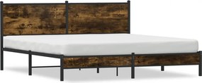 Kovový rám postele bez matrace kouřový dub 180 x 200 cm 3301377