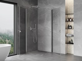 Mexen Mist-B Duo, 2-křídlý ​​výklopný sprchový kout 80 x 80 cm, čiré sklo, chromový profil, 8A2-080-080-01-00