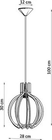 Lustr SOLLUX Arancia E27 1x60W bez zdroje SL.0391 přírodní dřevo