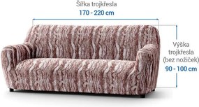 Bielastické potahy OCEANO NOVÉ hnědo-vínové trojkřeslo (š. 170 - 220 cm)