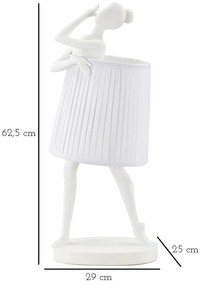 Bílá stolní lampa s textilním stínidlem (výška 62,5 cm) Ballet – Mauro Ferretti