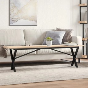 Konferenční stolek s X rámem 160x40x45 cm borové dřevo a ocel 3282690