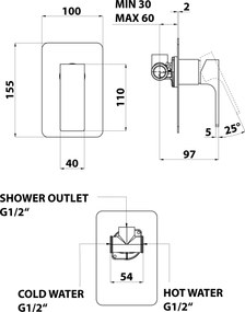 Sapho FORATA podomítková sprchová baterie 1 výstup chrom FT041