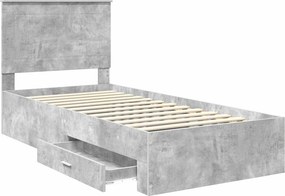 Rám postele s čelo Betonově šedá 90 x 200 cm Kompozitní dřevo 3409706