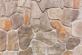DIMEX | Samolepicí vliesová fototapeta na zeď Přírodní kamenný obklad MA-5-2377 | 375 x 250 cm | oranžová, hnědá