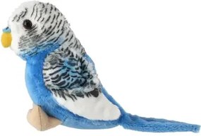 TEDDIES Plyšová andulka vlnkovaná modrá / 13 cm / od 0 měsíců