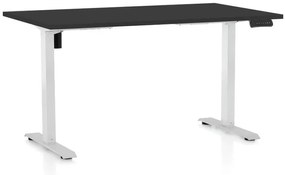 Výškově nastavitelný stůl OfficeTech B, 120 x 80 cm - bílá podnož Barva: Třešeň