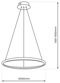 LED Lustr na lanku ROTONDA LED/27W/230V lesklý chrom