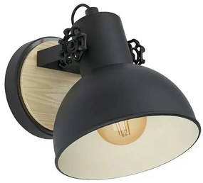 Nástěnná lampa Eglo Lubenham 28 W / E27 / ocel / černá/hnědá