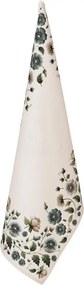 Béžová bavlněná utěrka s květy Gently Blooming - 50*70 cm