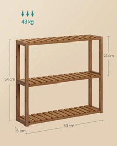 Polička do koupelny Derek, bambus