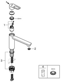 GROHE 31706000 - Dřezová baterie BAULOOP lesklý chrom