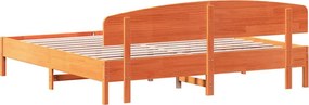 Postel bez matrace voskově hnědá 180 x 200 cm masivní borovice 3207200