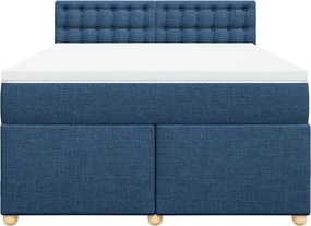 Box spring postel s matrací modrá 140x200 cm textil 3286723