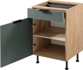 SORENTO pg | dolní skříňka D60S1 se zásuvkou a příborníkem | 60 cm | LEVÁ | puccini/zelená