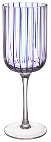Butlers CHEERFUL Sklenice na víno pruhovaná 380 ml - modrá