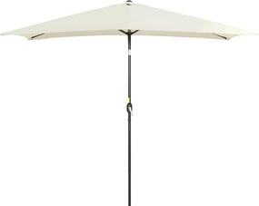 Zahradní slunečník Outsunny 195 cm x 295 cm s hliníkovým sloupem a nastavitelným úhlem, Anti-UV slunečník pro zahradní terasu Krémový | Aosom
