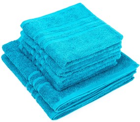 Profod Sada ručníků a osušek Classic modrá, 4 ks 50 x 100 cm, 2 ks 70 x 140 cm, 4 ks 50 x 100 cm, 2 ks 70 x 140 cm