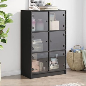 Highboard s dvířky černý 68 x 37 x 109 cm kompozitní dřevo 3295851