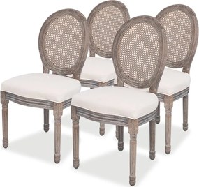 vidaXL Jídelní židle 4 ks krémové textil [244090]