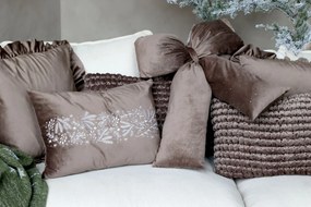 Sametový povlak na polštář Mocca s volánky – 45*45 cm