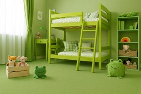 Vorwerk, Metrážový koberec Bingo 4H17 zelený, na míru, šíře 4m, zelená, filc, chodba / předsíň