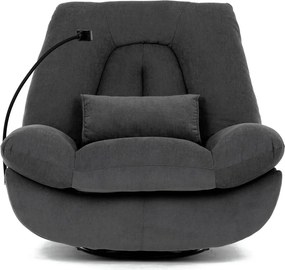 Elektrické polohovací TV křeslo RELAXME - šedá látka