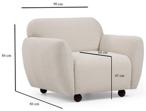 HANAH HOME křeslo EDDY bílé 560ARE1728