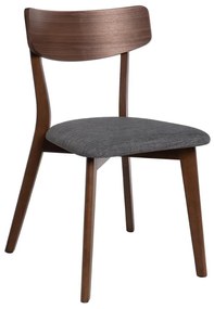 Ořechová jídelní židle Somcasa Keira s šedým sedákem