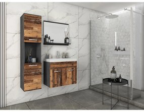 Koupelnový nábytek Floryna, Barva: bílá + šedý lesk, Sifon k umyvadlu: ne, Baterie: bez baterie
