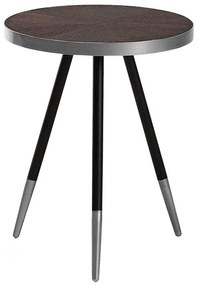 Odkládací stolek tmavěhnědo-stříbrný RAMONA Beliani