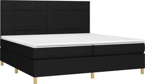 Box spring postel s matrací černá 200x200 cm textil 3142363