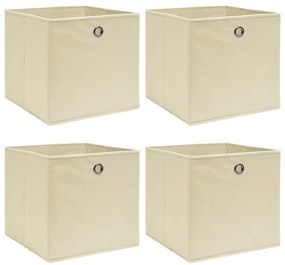 Úložné boxy 4 ks krémové 32 x 32 x 32 cm textil 288357