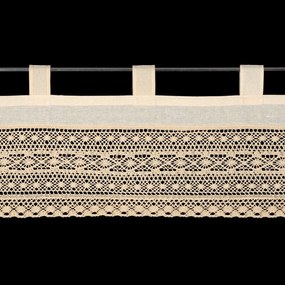 KRÁTKÁ ZÁCLONA NA POUTKÁCH MADDELINE 150X35 CM SVĚTLEBÉŽOVÁ
